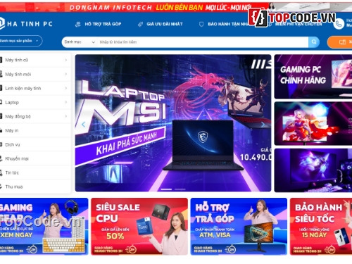 Sharecode Theme wordpress máy tính – có chức năng trả góp và bild cấu hình