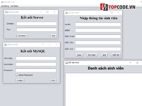 Xây chương trình danh sách sinh viên giao diện socket client – server bằng java với giao thức TCP