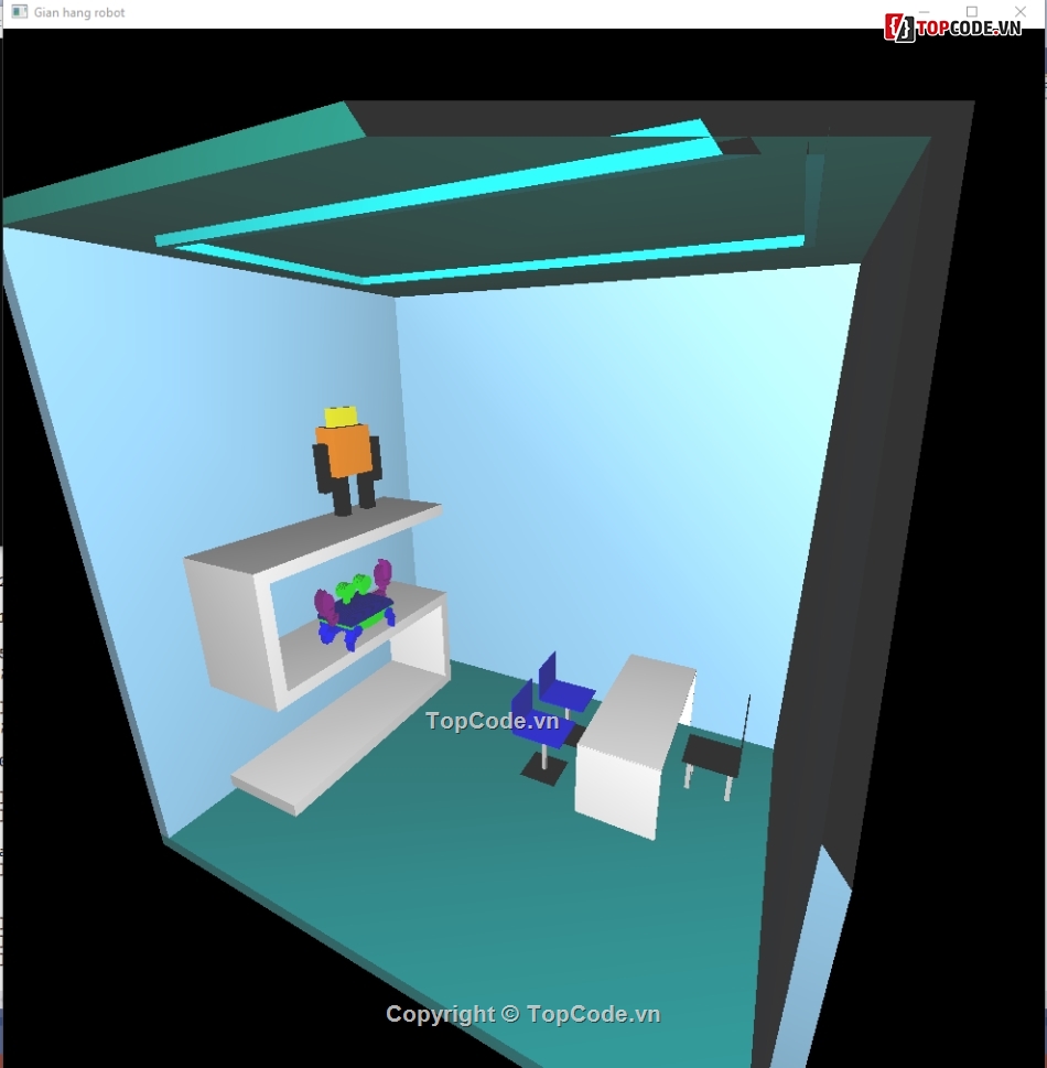 Source code gian hàng robot 3D OpenGL C++