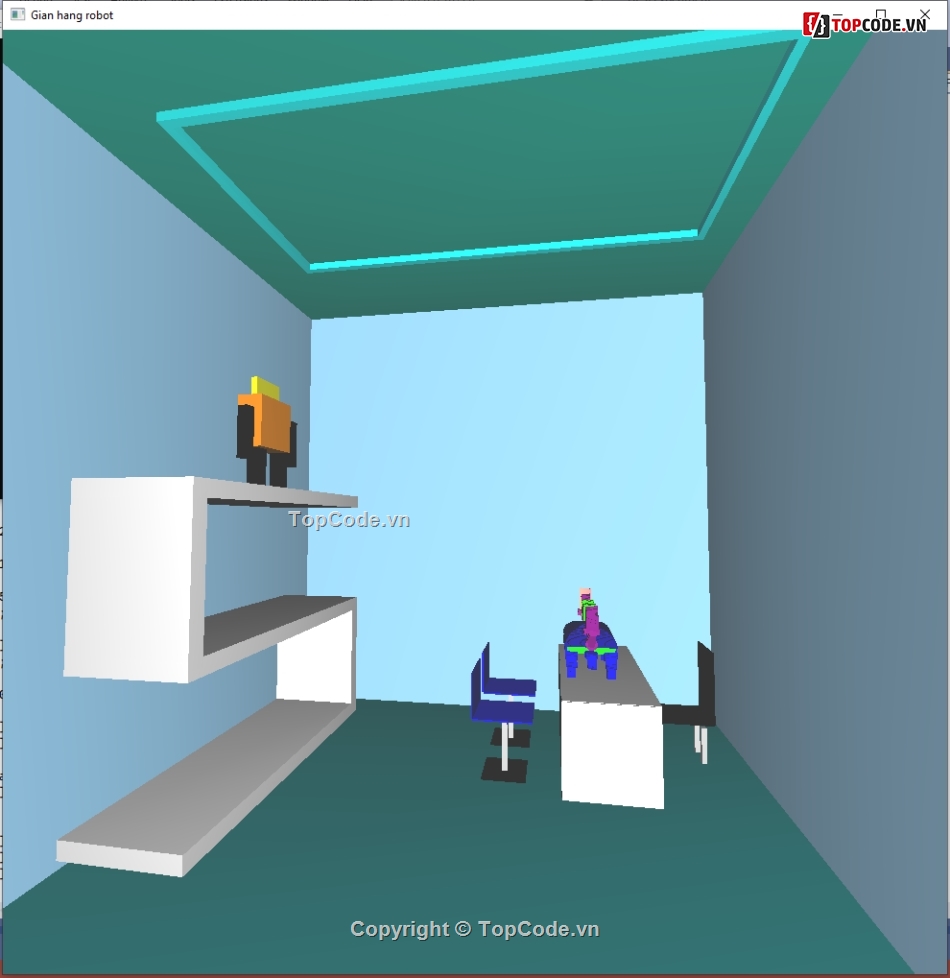 Source code gian hàng robot 3D OpenGL C++