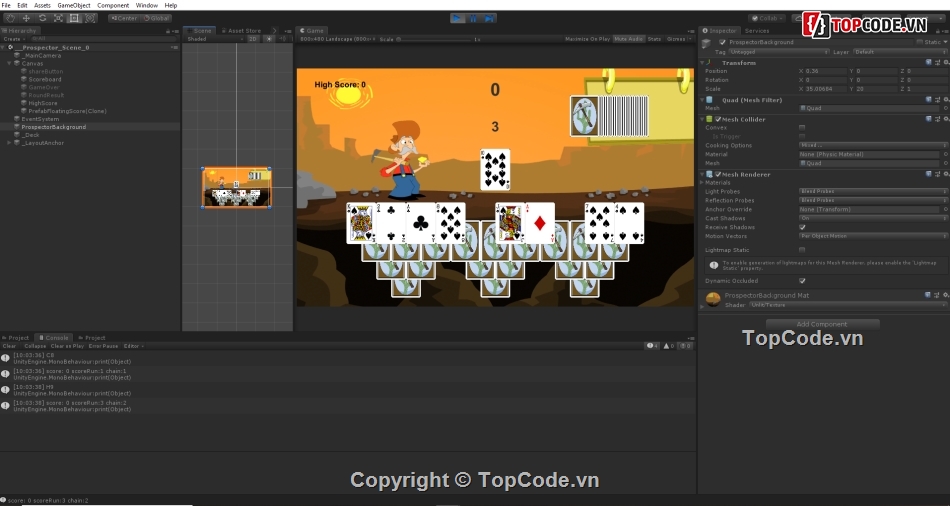 Tripeaks Solitaire - Source code game Unity