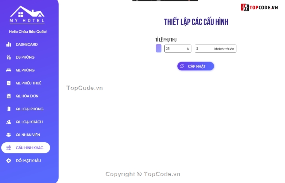 Hệ thống quản lý khách sạn đẹp c#