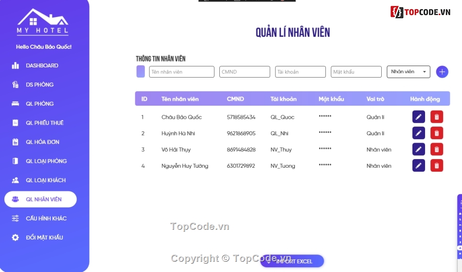 Hệ thống quản lý khách sạn đẹp c#